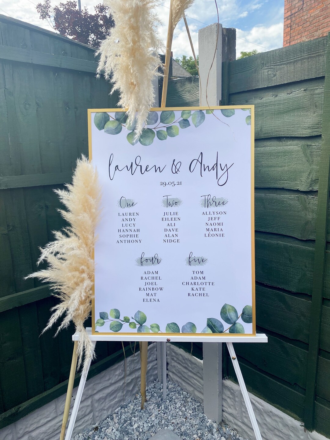 Eucalyptus Wedding Table Plan | Custom Wedding Seating Chart | Bespoke ...