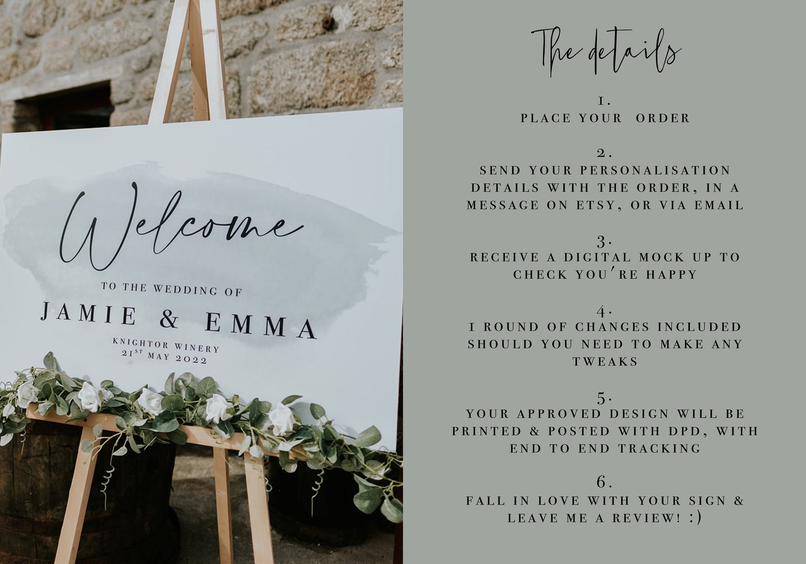 Sage Green Order of the Day Wedding Timeline Sign Wedding Welcome Board ...