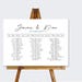 Minimal Calligraphy Wedding Table Plan for Long Tables | Banquet Table ...