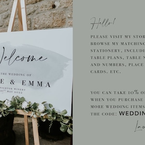 Wedding Table Plan and Welcome Sign Arched Set of 2 Wedding Signs Sage ...