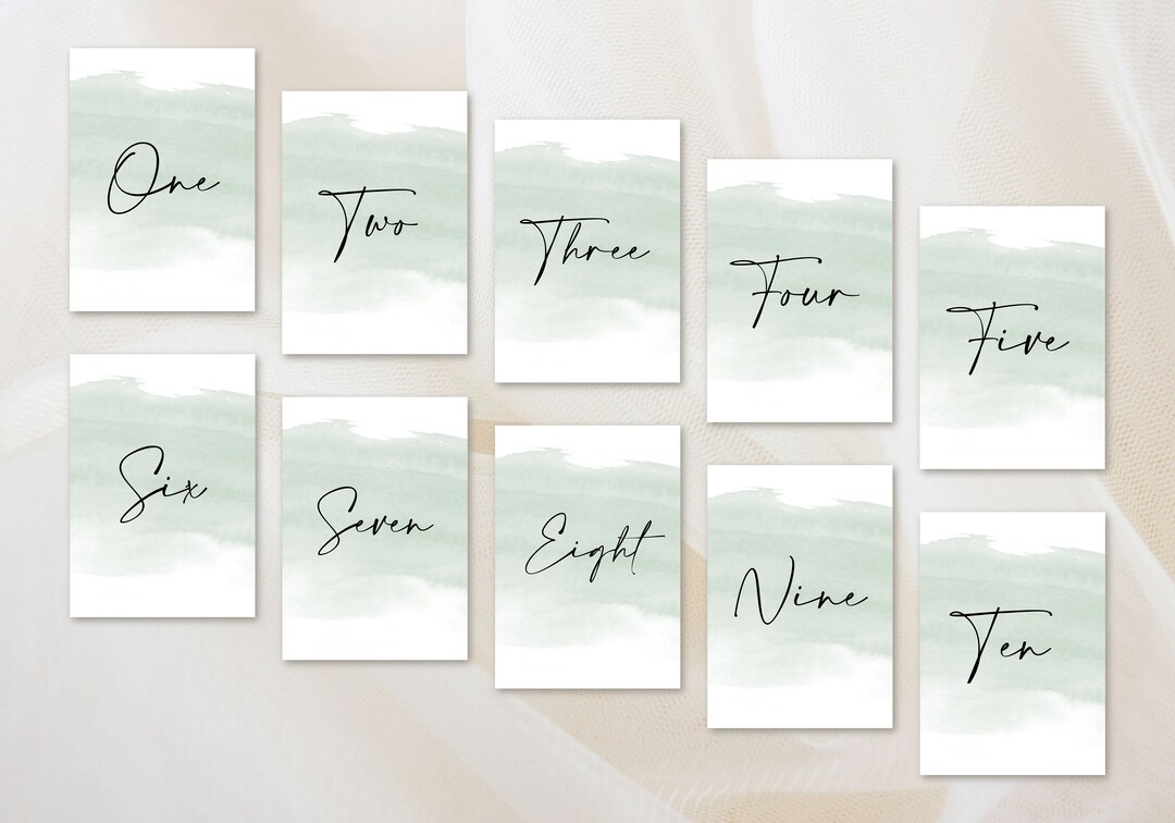 Wedding Table Numbers Sage Green Wedding Tables | Custom Wedding Table ...