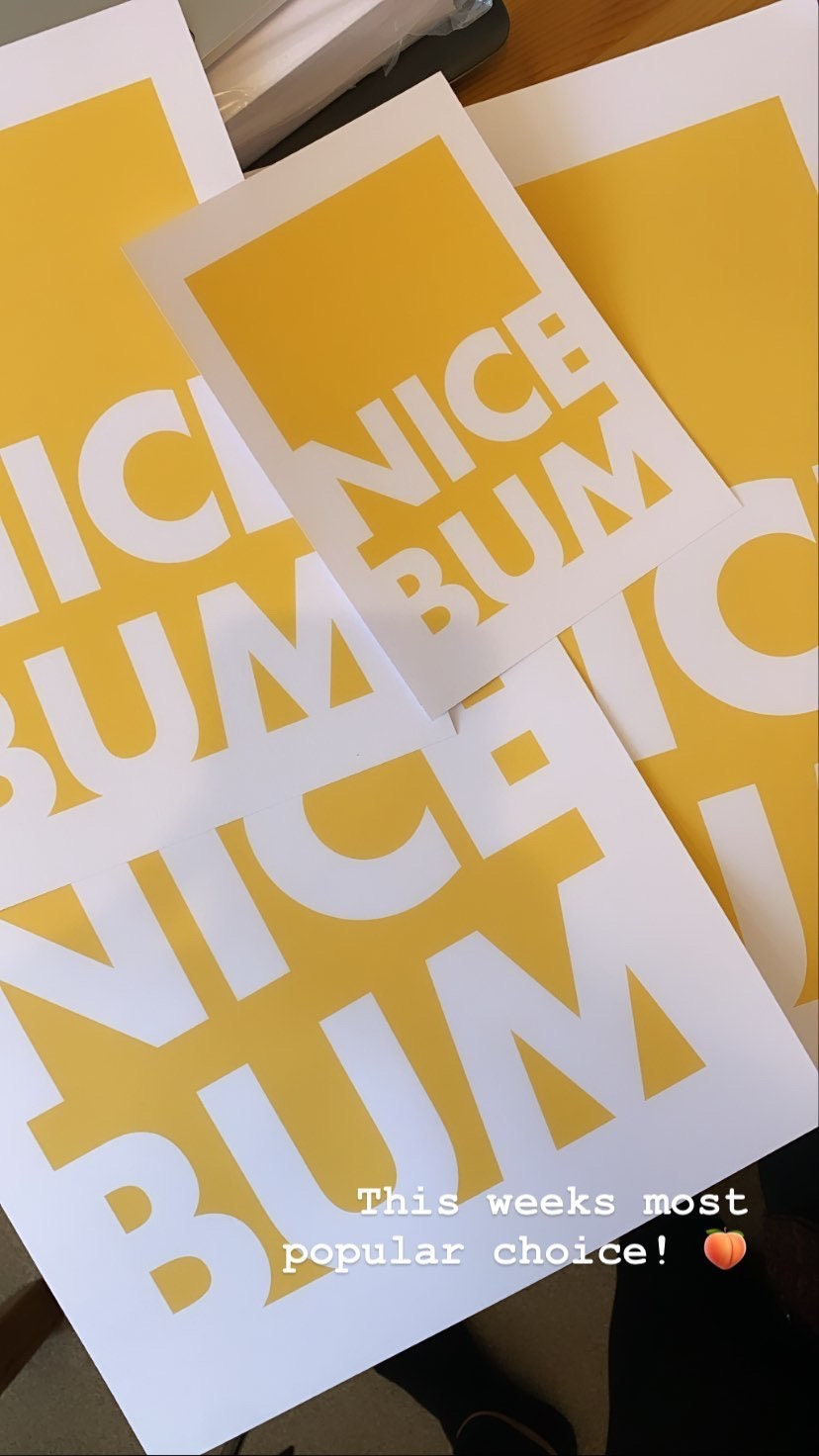 Nice Bum Print Bathroom Wall Art Bathroom Prints Toilet Etsy Uk