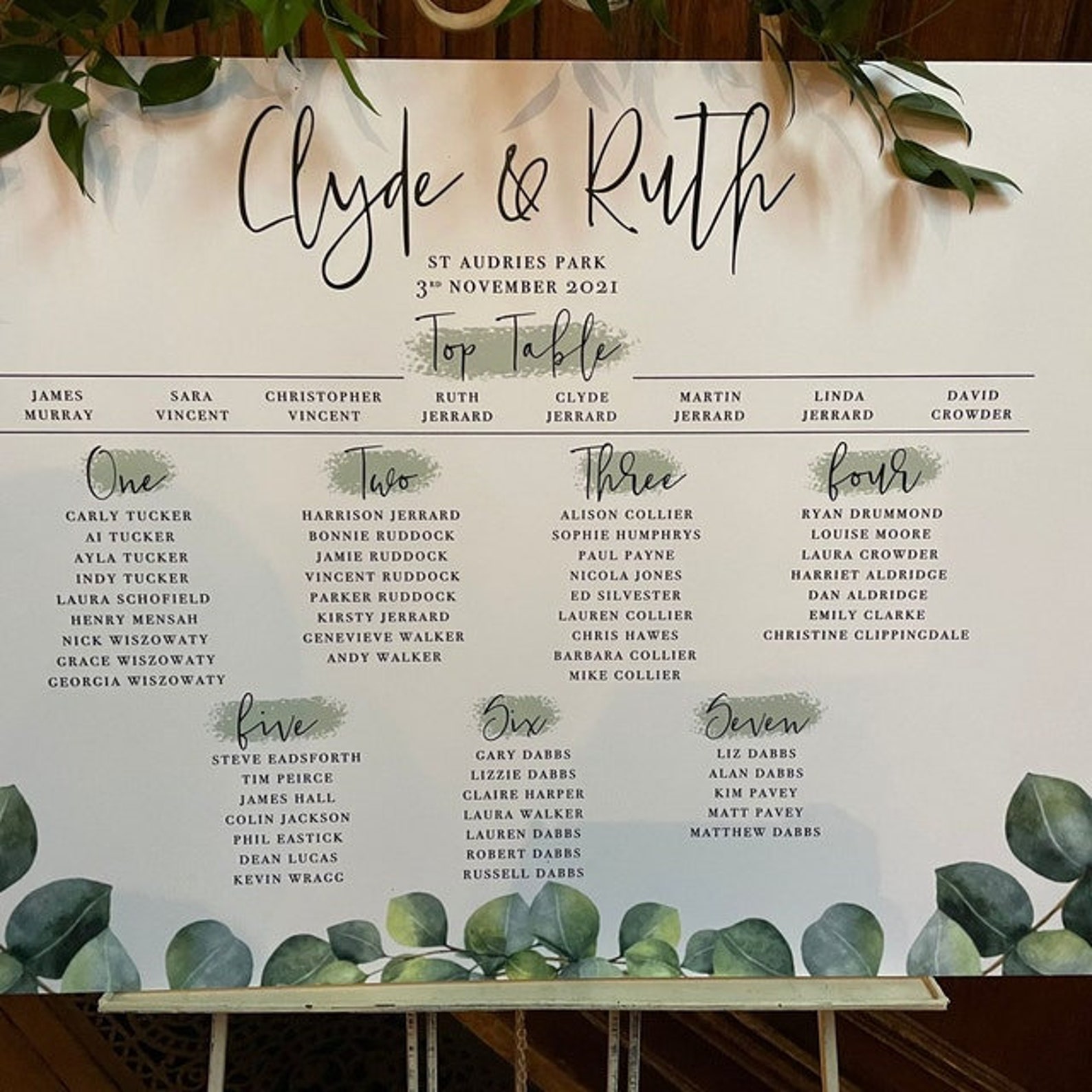 Eucalyptus Sage Wedding Table Plan Custom Wedding Seating - Etsy UK