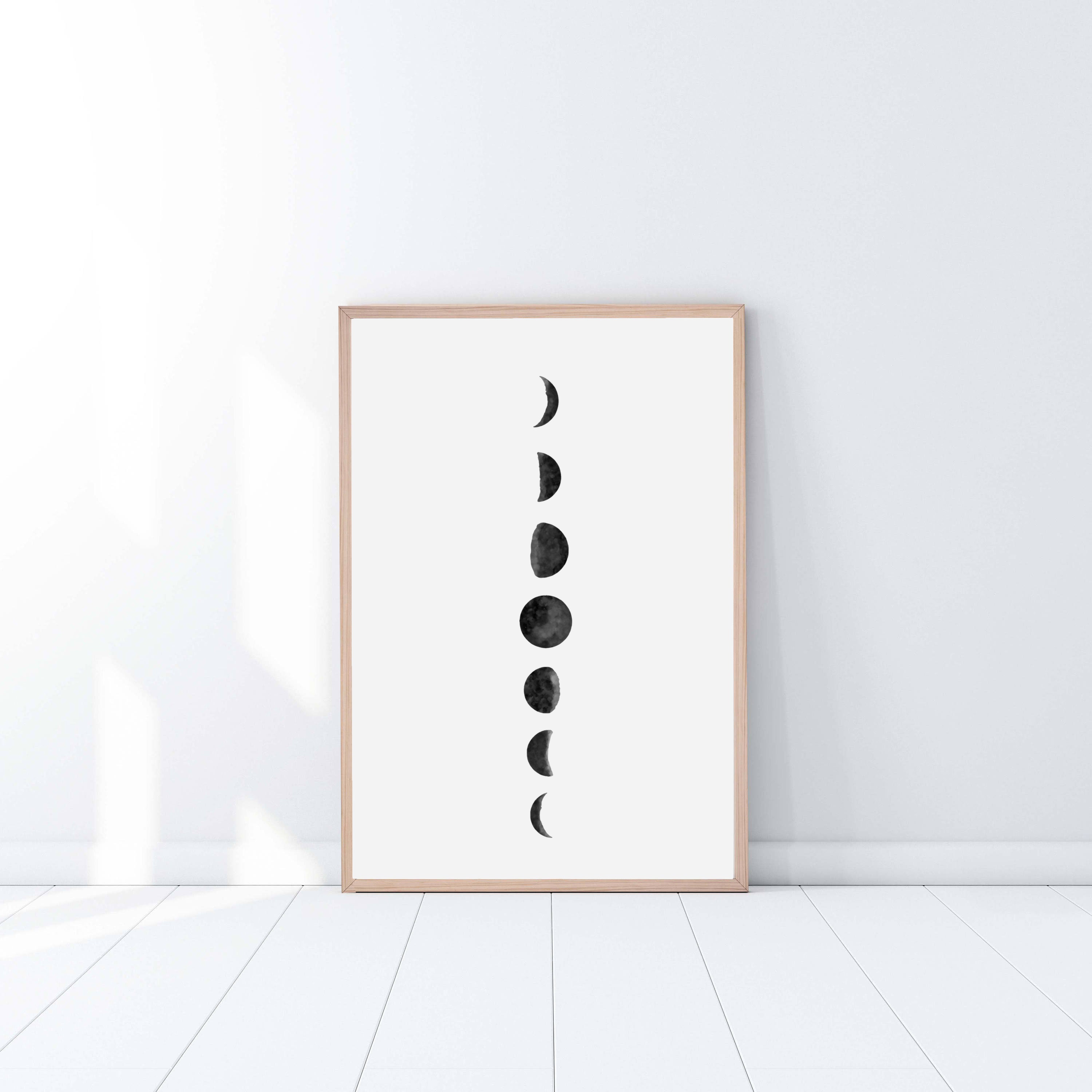Lunar Phase Moon Print Home Decor & Nursery Poster | Etsy