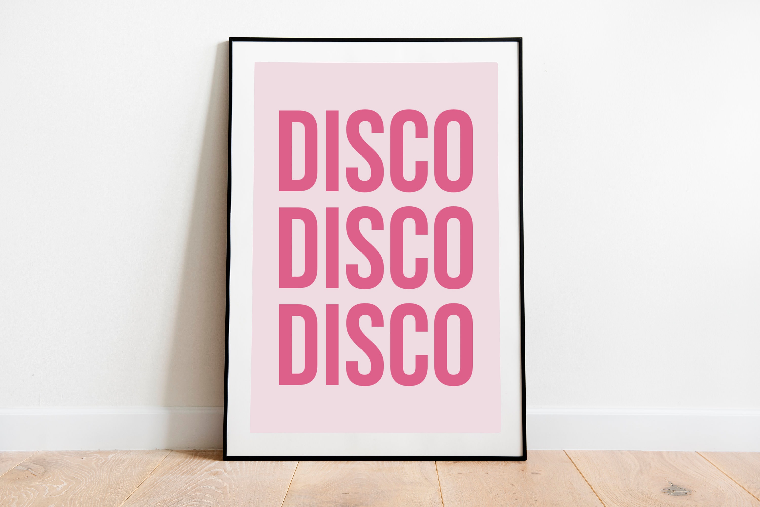 DISCO DISCO DISCO Poster Pink Wall Art Print Bright - Etsy