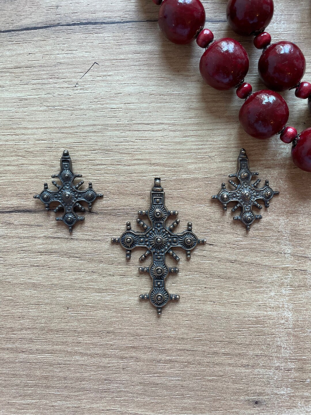 Set of 3 Ethnic Cross for Necklace, Carpathians Hutsul Cross, Ukrainian ...