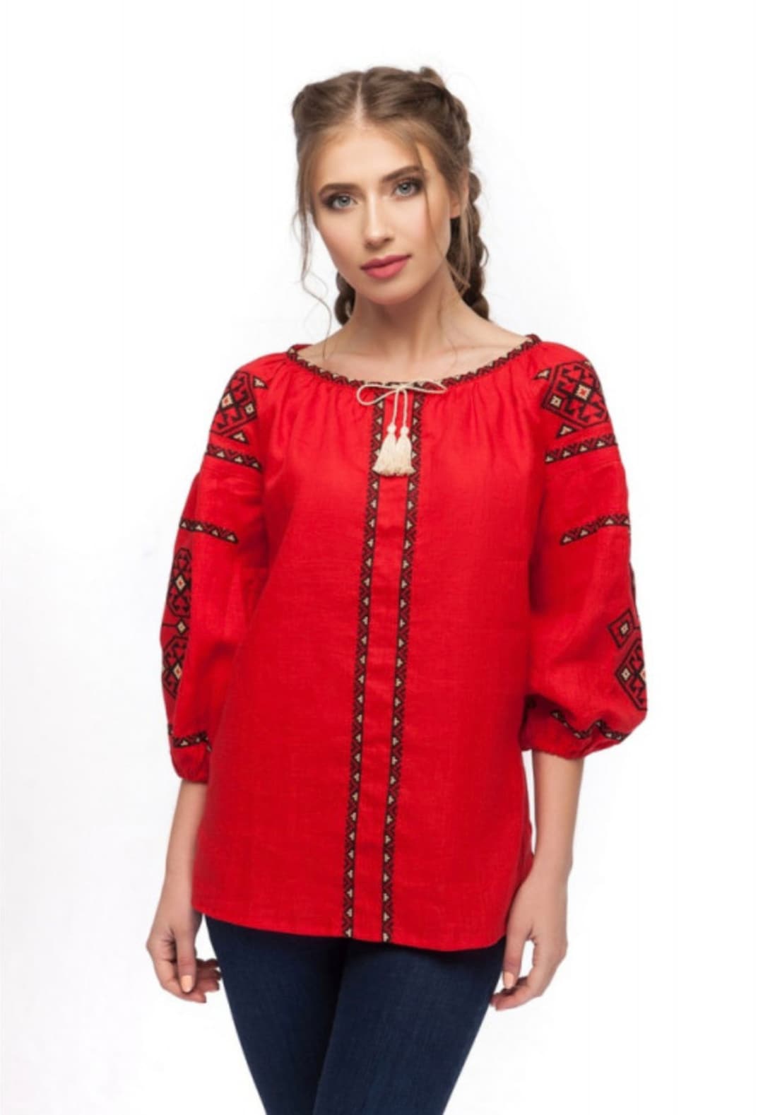 Embroidered Ukrainian Blouse, Vyshyvanka Linen Tops, Ethnic Folk Blouse ...