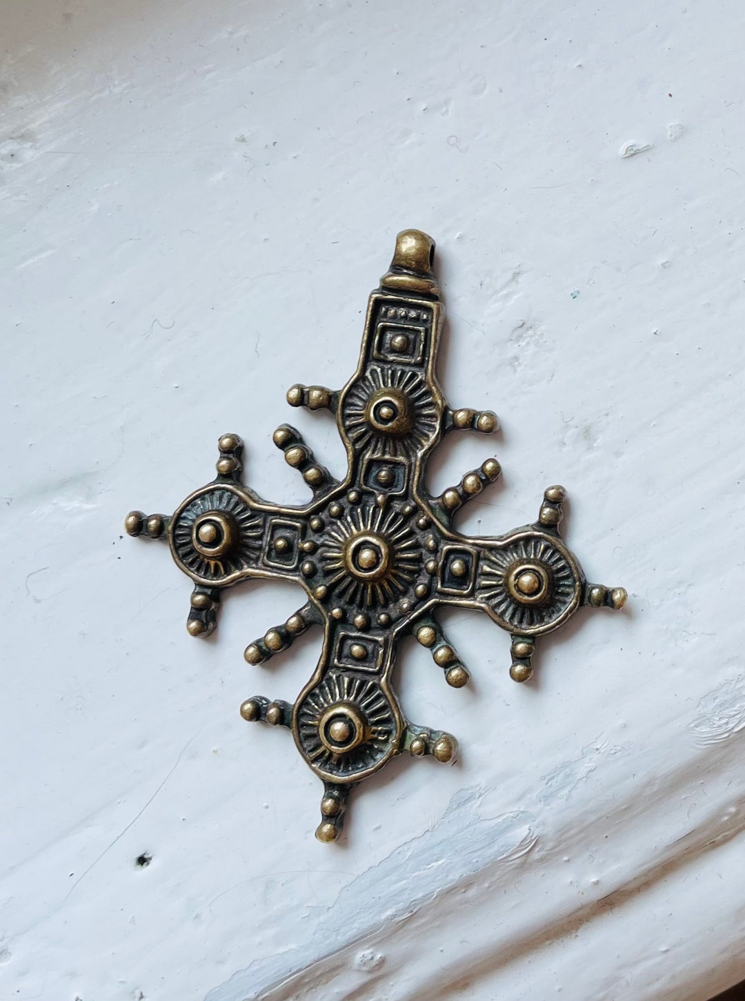 Middle Size Cross Brass for Necklace, Carpathians Hutsul Cross ...