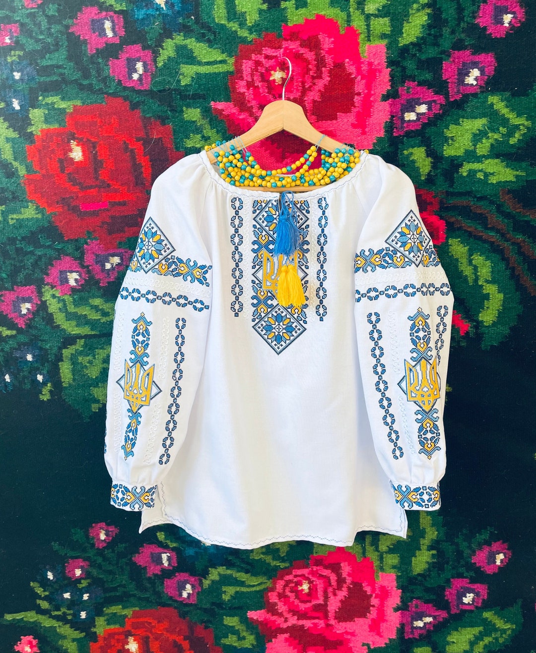 Ukrainian Vishyvanka Blouse, Cotton Embroidered Blouse, Ukrainian ...