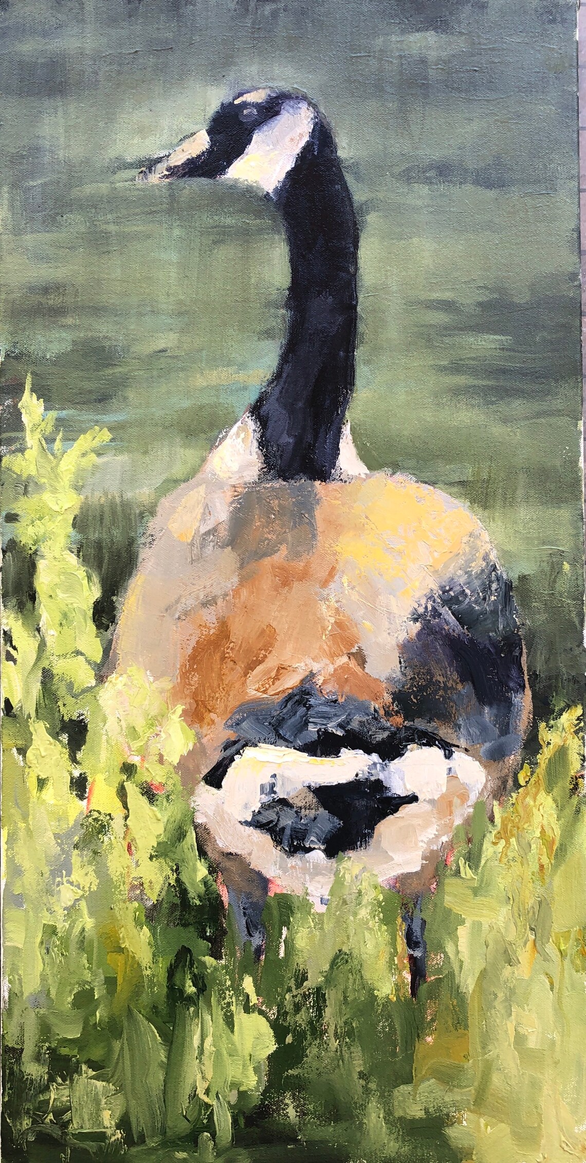 Canadian Goose. Original Oil, 12 X 24 Inches. Additional Shipping ...