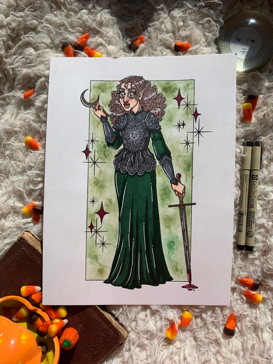 Sword | Drawlloween Original Artwork | Witch Art, Witch Decor ...