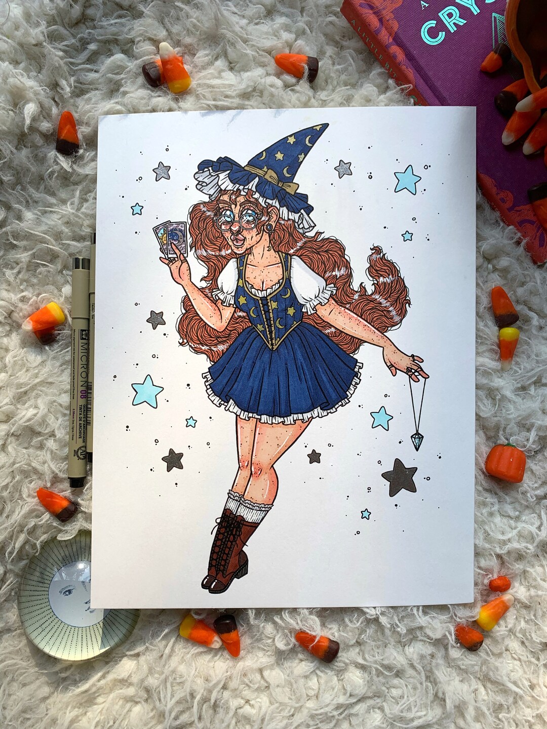 Celestial Witch | Drawlloween Original Artwork | Witch Art, Witch Decor ...