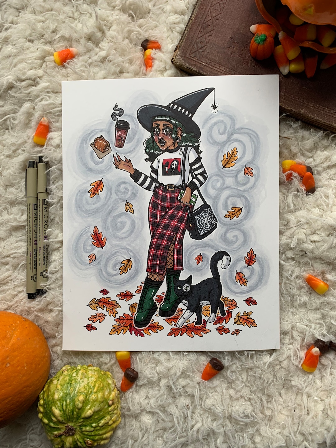 Witch’s Familiar | Original Artwork | Witch Art, Witch Decor ...