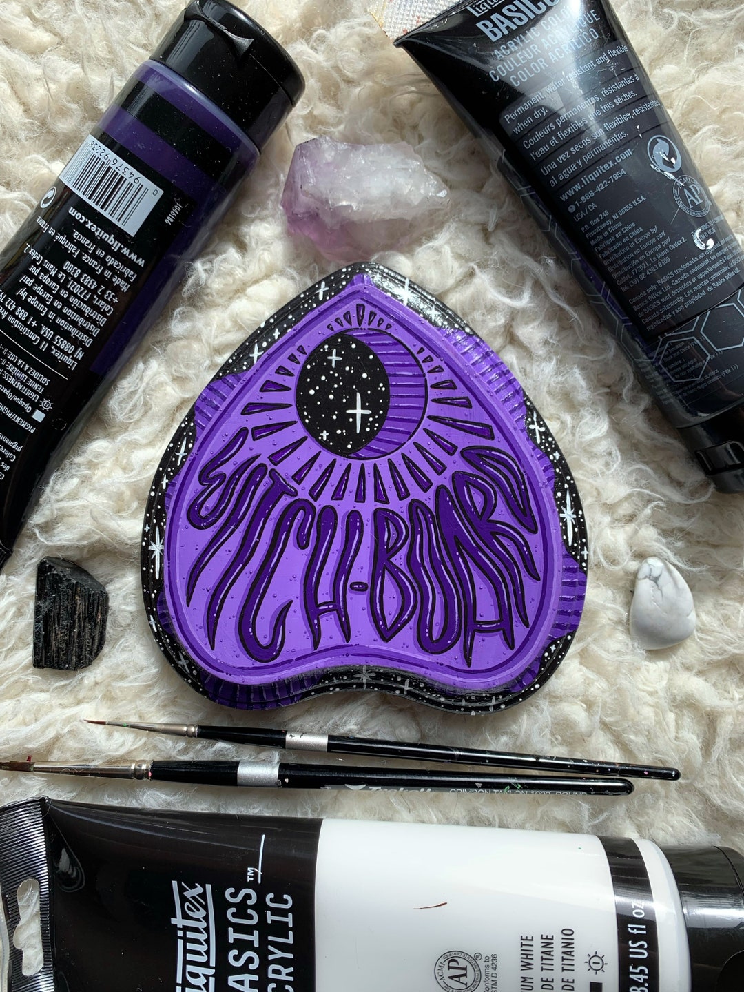 Witch Board | Hand Painted Wooden Panel | Ouija Board, Planchette Art ...