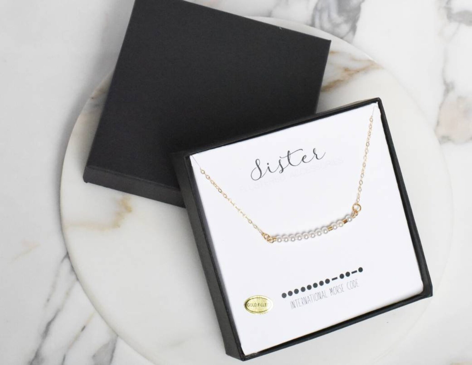 Sister Morse Code Box Necklace Gift for Sister Gold Message - Etsy