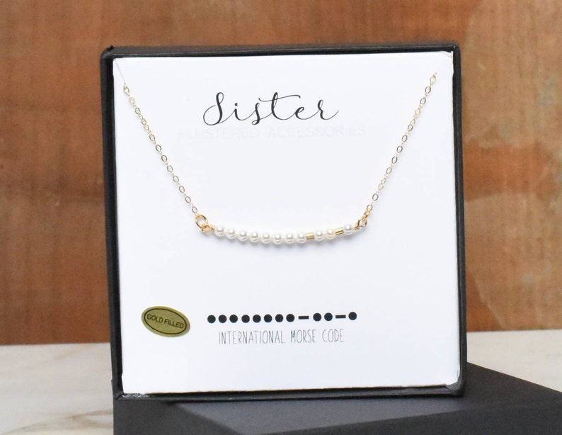 Sister Morse Code Box Necklace Gift for Sister Gold Message - Etsy