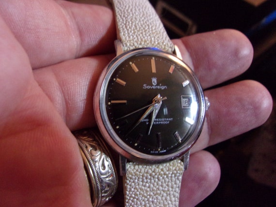 Vintage SOVEREIGN Aluminum Manual Men's Wristwatch Go… - Gem