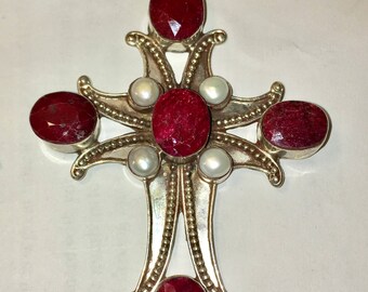 Ruby cross | Etsy
