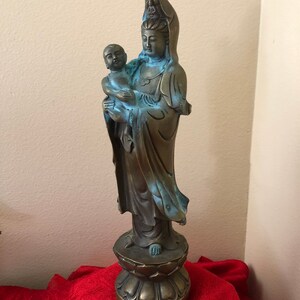 Antique Collectible Chinese Dynasty Old Antique Bronze Baby Kwan-yin ...