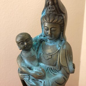 Antique Collectible Chinese Dynasty Old Antique Bronze Baby Kwan-yin ...