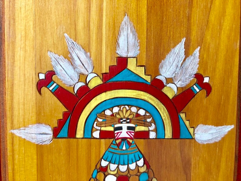 HOPI Hand Painted Wooden Plaque Corn Grinding Woman Spotted - Etsy