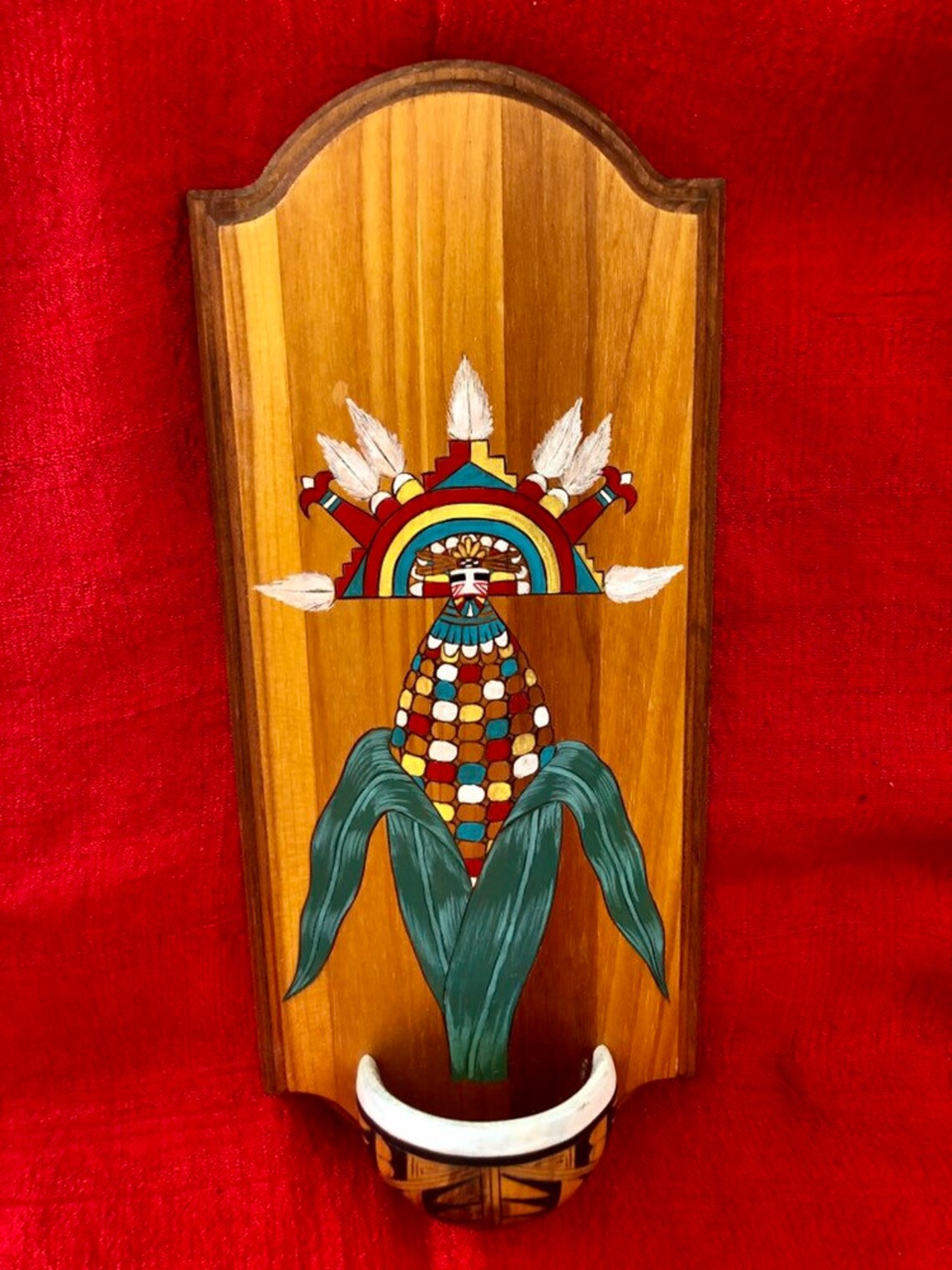 HOPI Hand Painted Wooden Plaque Corn Grinding Woman Spotted - Etsy