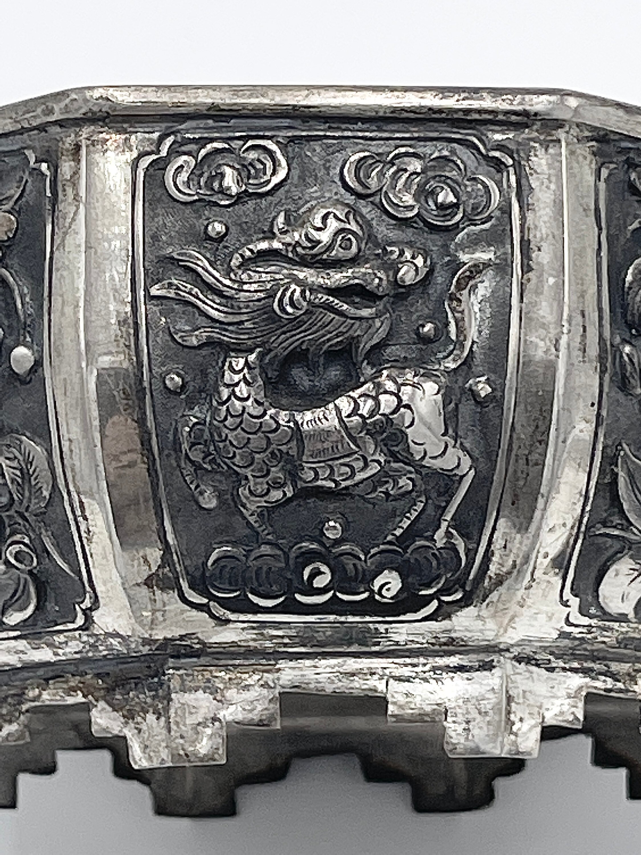 Antique Chinese Sterling Silver Box With Dragons Birds Lotus - Etsy
