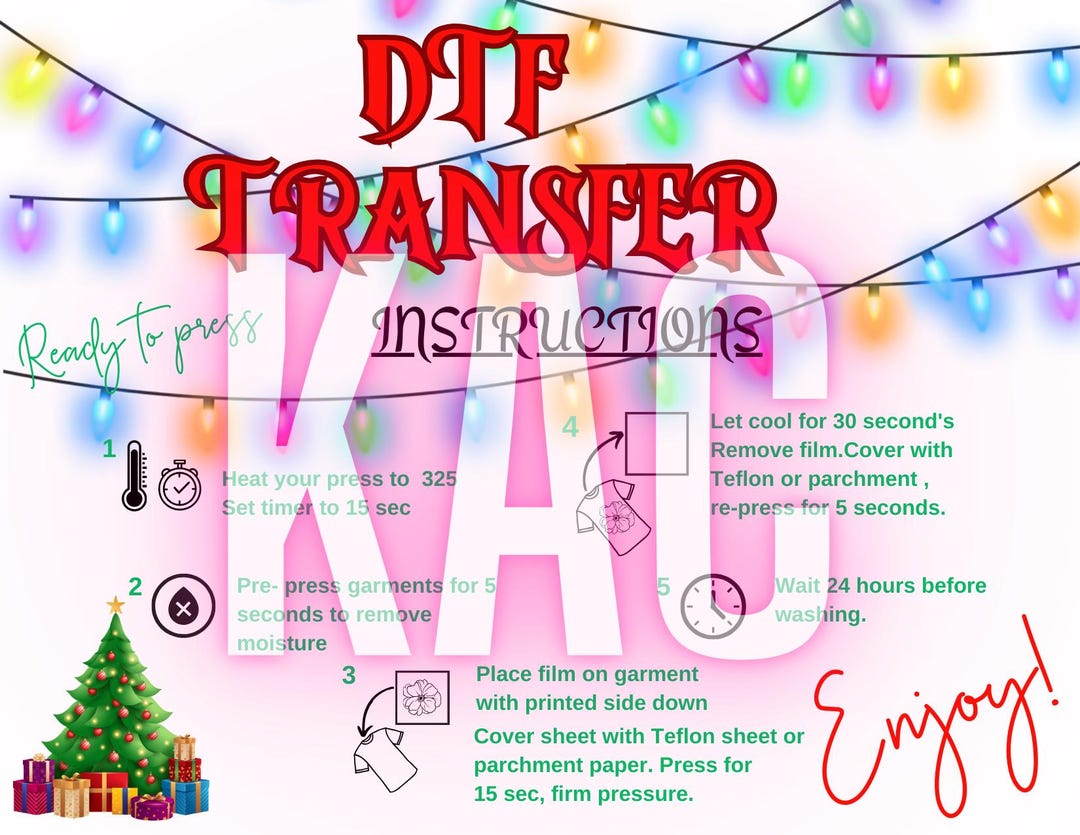 DTF Printable DTF Transfer Printable Card 5x7 Card Christmas Card DTF ...