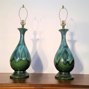 Mid Century Pair of Haeger Lamps - Etsy