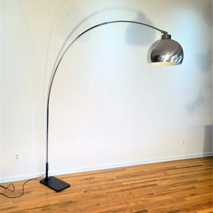 Mid Century Chrome Arc Floor Lamp - Etsy