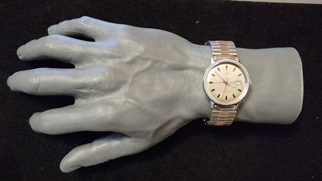 Vintage Timex Stainless Steel Cross Line Dial Automatic Men's Watch - Etsy