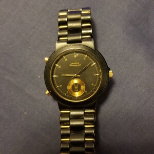 Vintage Seiko Chronograph Alarm 100m Black Chrome/gold Vintage Seiko Chronograph Alarm 100m Black Chrome/gold