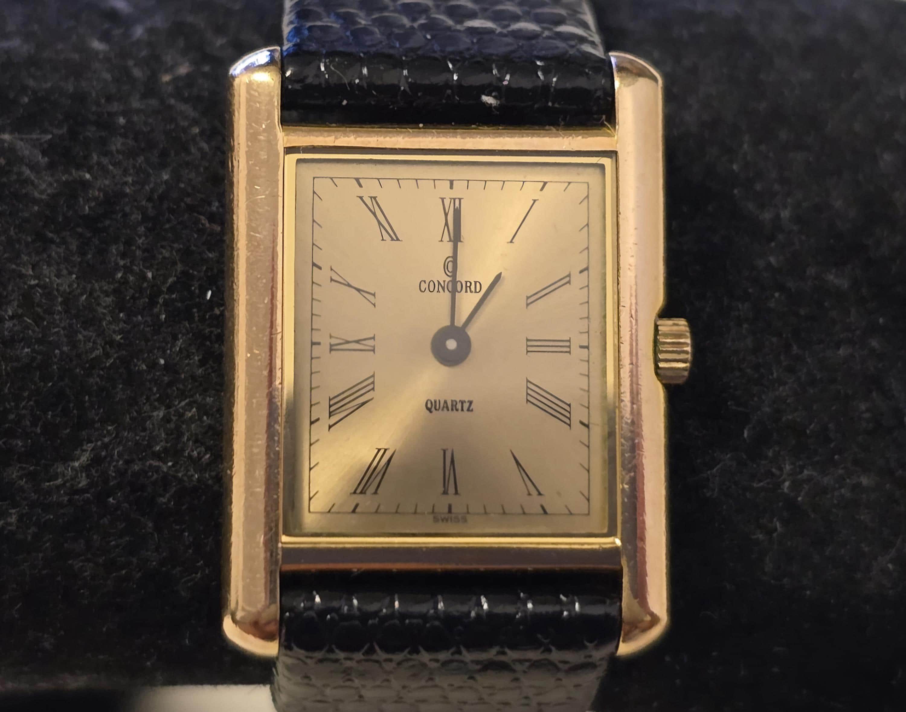 Vintage Concord San Remo Collection 17.61.669 18K Gold Swiss Made Tank ...