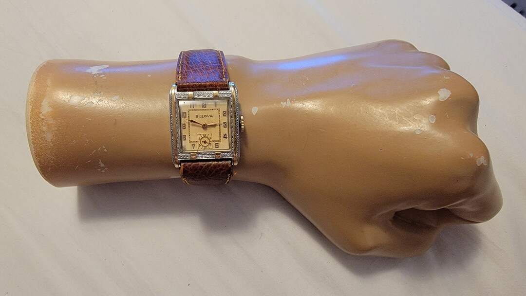 Rare Vintage Bulova Stainless Steel & Gold Filled Red Dial 15 Jewels ...