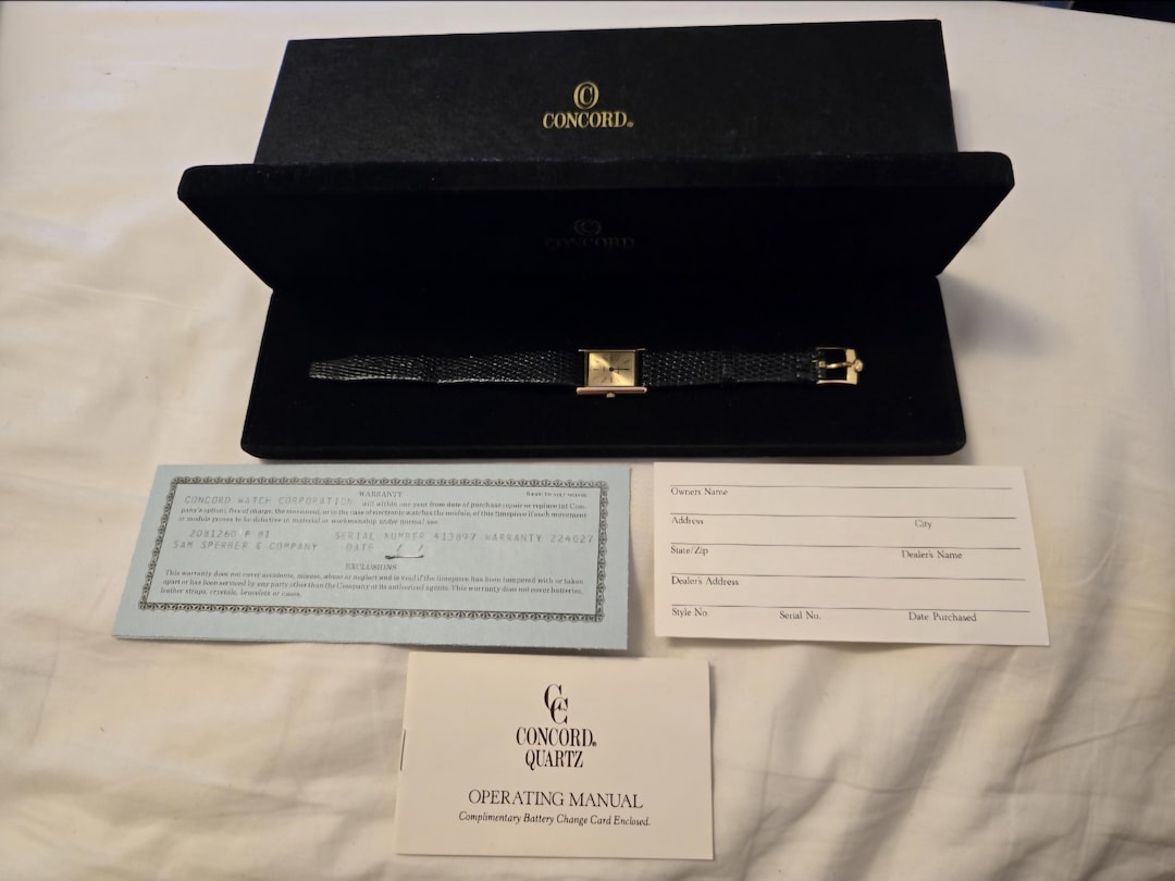 Vintage Concord San Remo Collection 17.61.669 18K Gold Swiss Made Tank ...