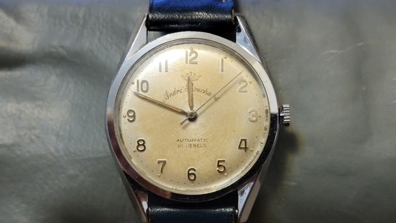 Vintage Andre Bouchard Stainless Steel 21 Jewels Auto… - Gem