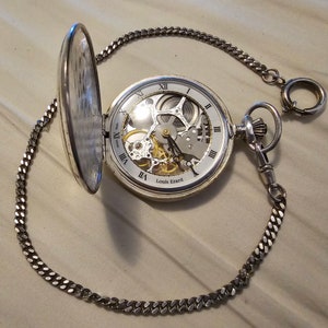 Rare Vintage Louis Erard Sterling Silver Skeleton Swiss Made Manual ...