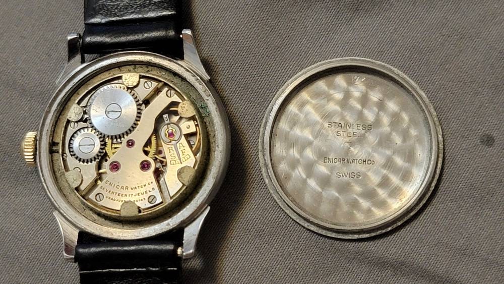 Vintage Enicar Sport 17 Jewels Swiss Military Manual Wind | Etsy