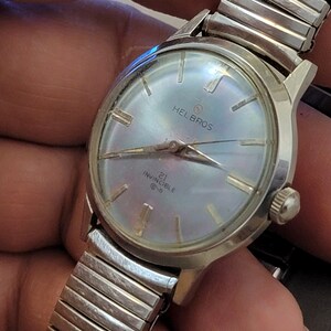 Vintage Helbros Invincible 21 Jewels Stainless Steel Manual Wind Men's ...