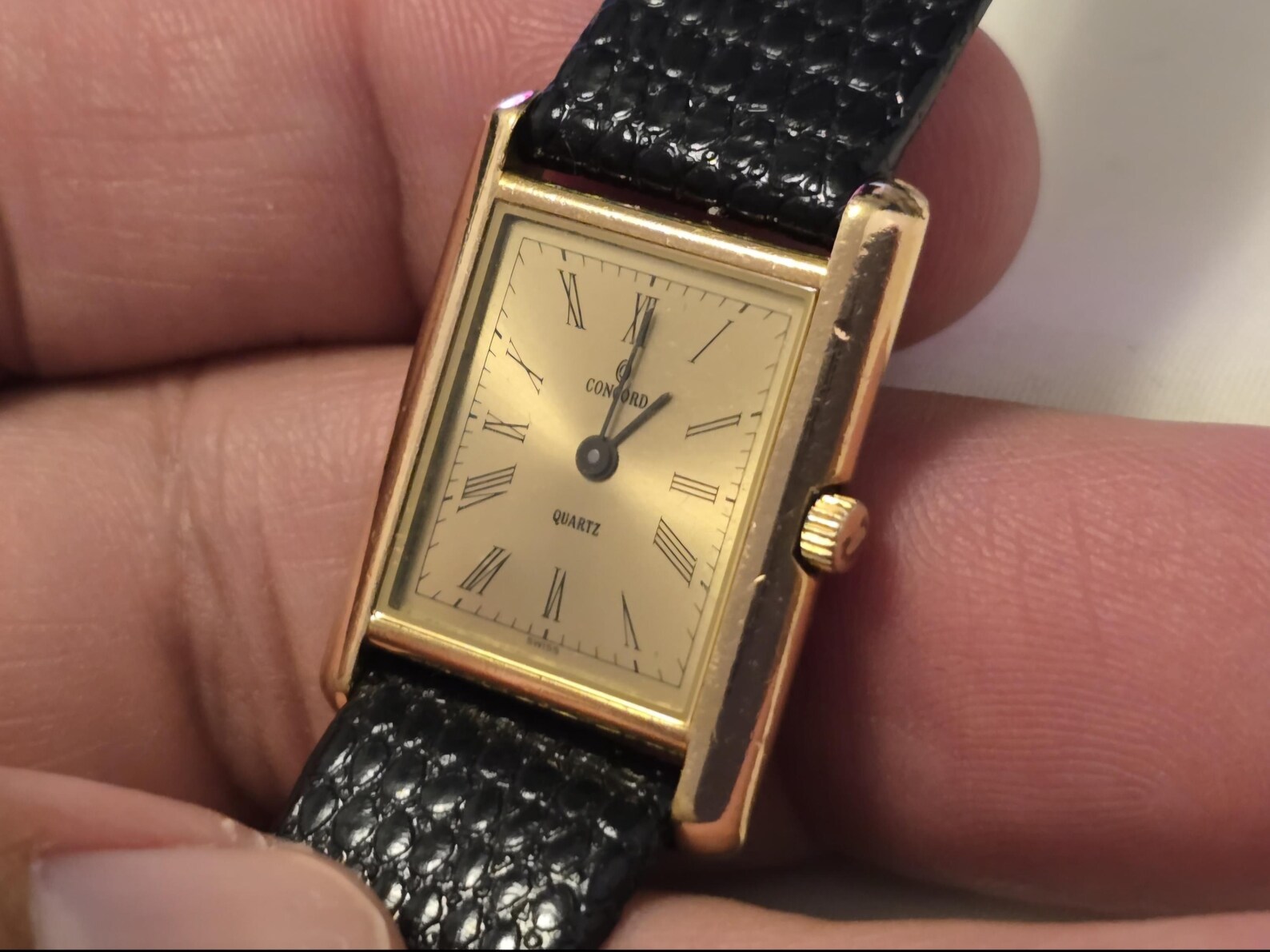 Vintage Concord San Remo Collection 17.61.669 18K Gold Swiss Made Tank ...