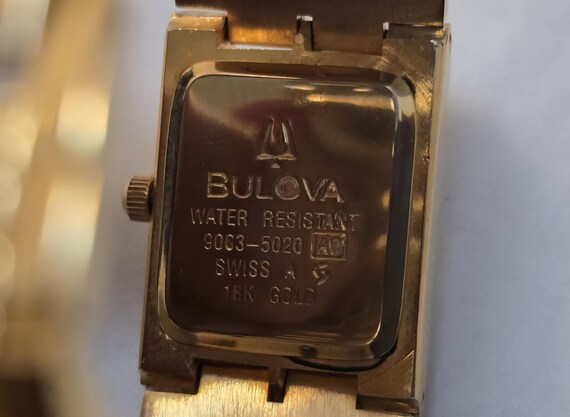Vintage Bulova 9063-5020 Diamond Accent 18k Gold Plat… - Gem