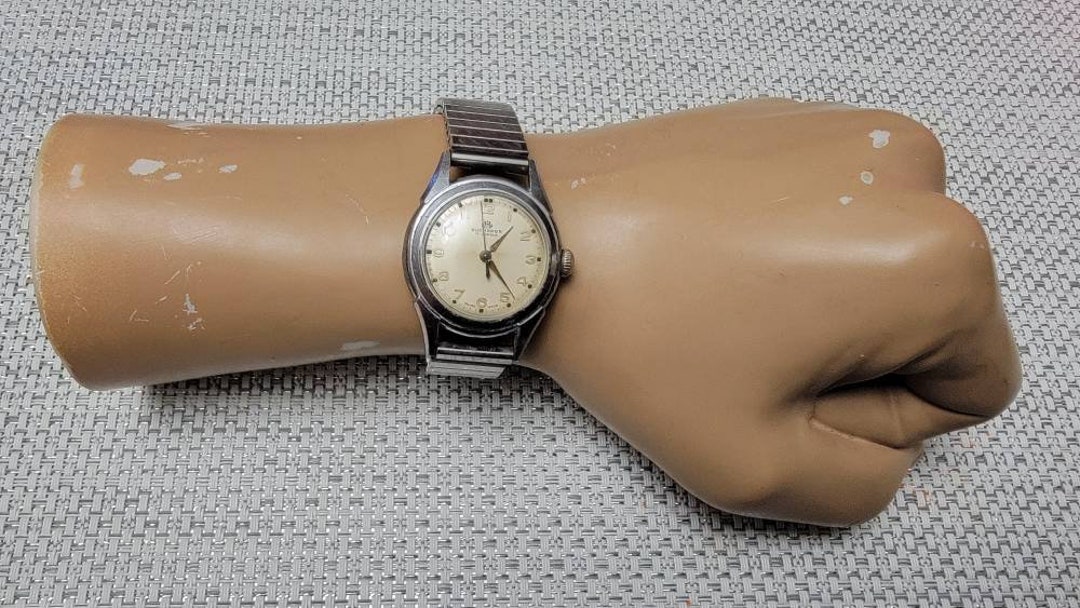 Vintage Bucherer (tevo) Stainless Steel Military Manual Wind Men's ...