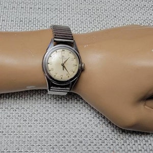 Vintage Bucherer (tevo) Stainless Steel Military Manual Wind Men's ...