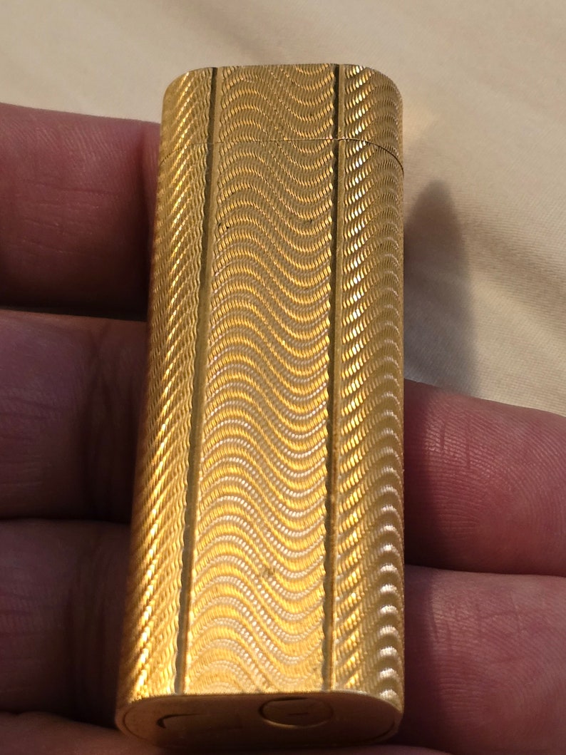 Vintage Cartier 18K Gold Plated Wave Design Lighter - Etsy