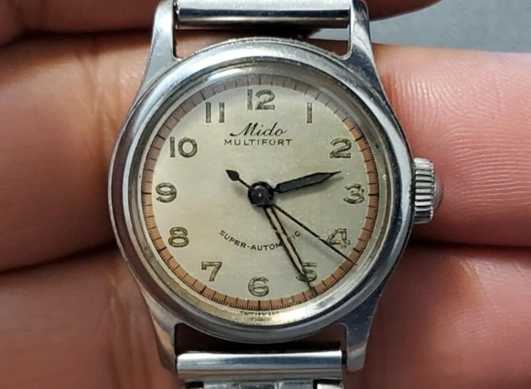 Rare Vintage Mido Multifort Super Automatic Bumper Military Men's Watch ...