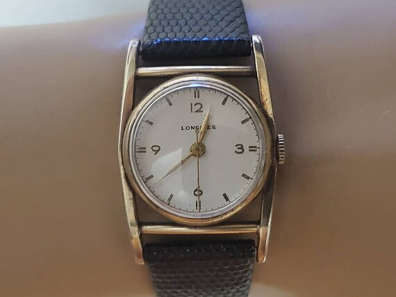 Rare Vintage Longines Rail Case Deco Style 10K Gold F… - Gem