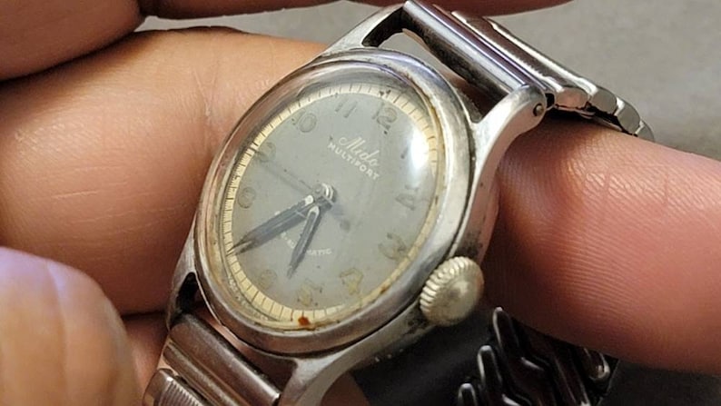 Rare Vintage Mido Multifort Super Automatic Bumper Gray Dial Automatic ...
