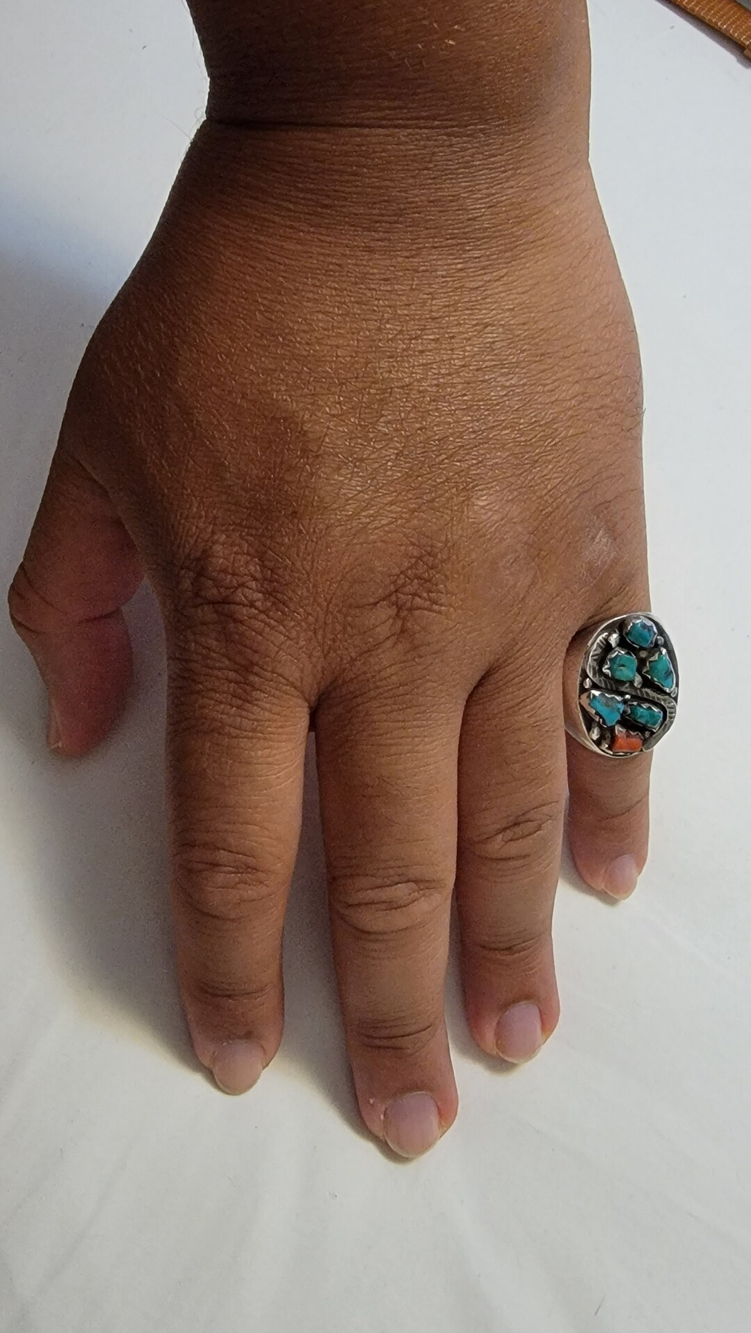 Vintage Navajo W Poss Wayne Etsitty Sterling Silver Turquoise & Red ...