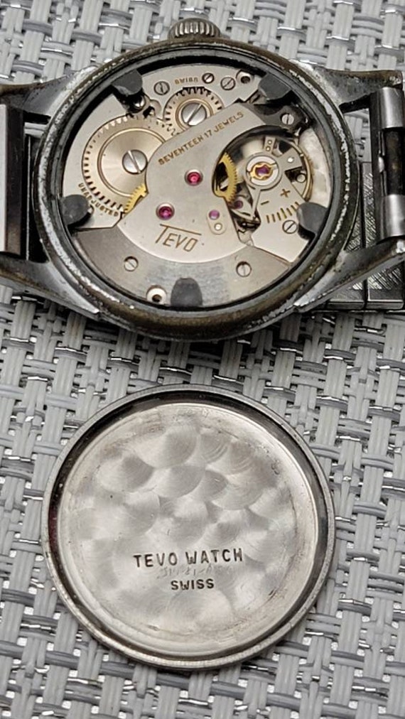 Vintage Bucherer (Tevo) Stainless Steel Military Manu… - Gem