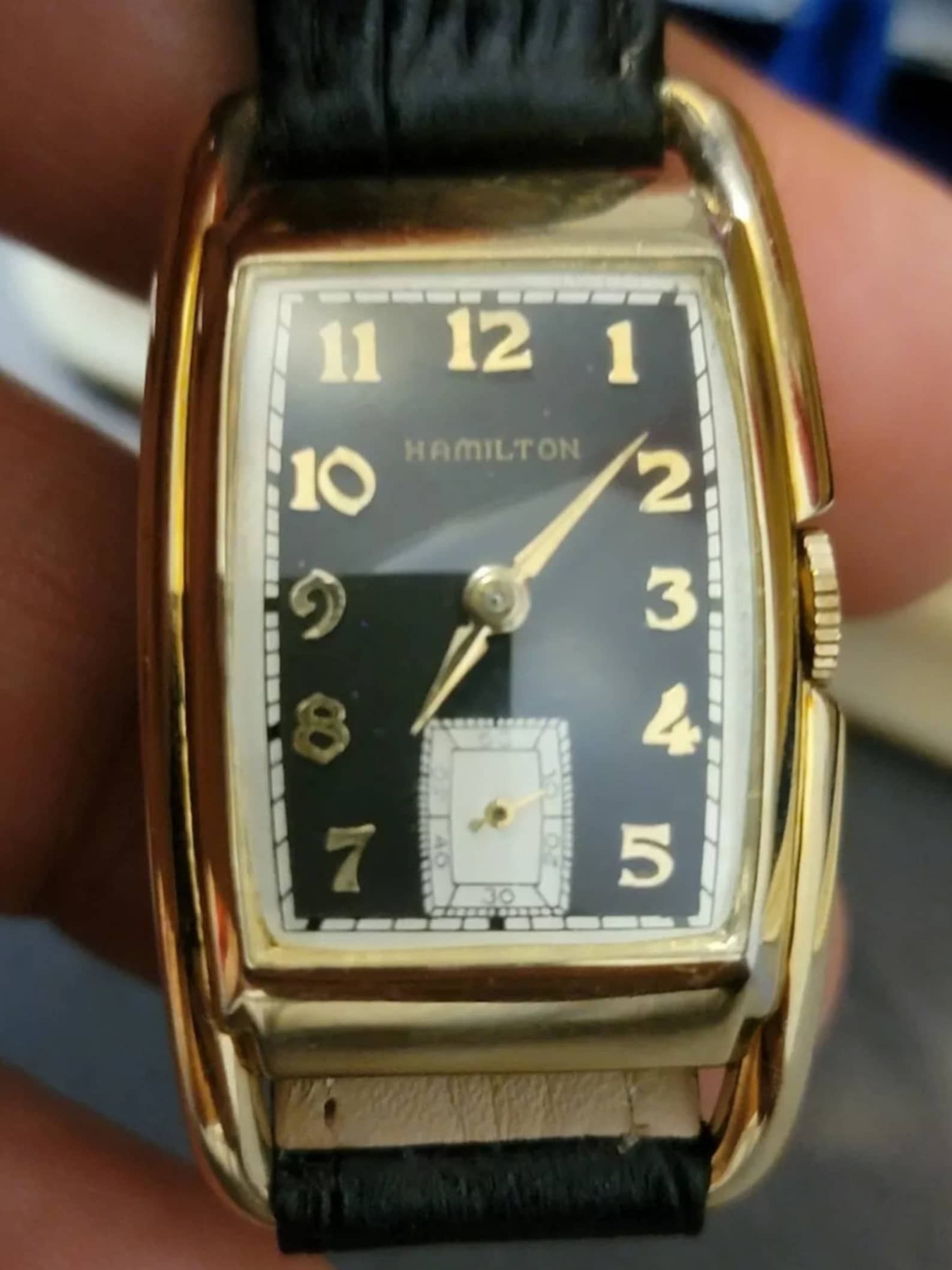 Vintage Hamilton Sutton 14K Gold Filled Rectangular Manual Wind Men's ...